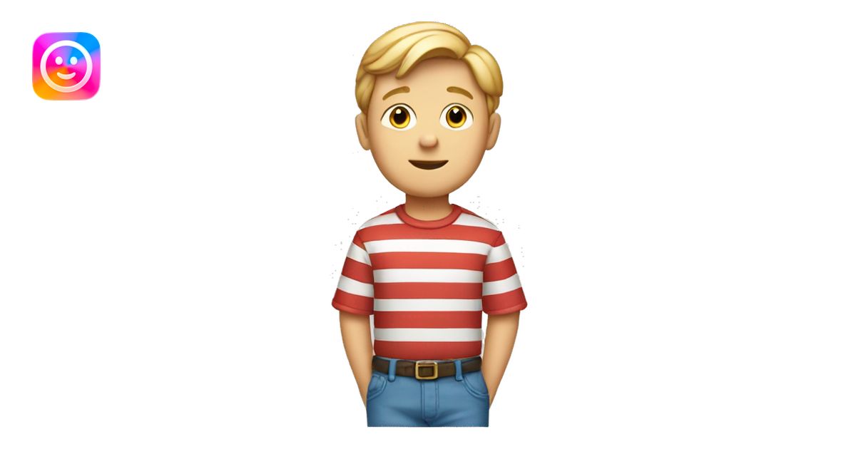 Linus van Pelt with Red Striped Shirt emoji | AI Emoji Generator