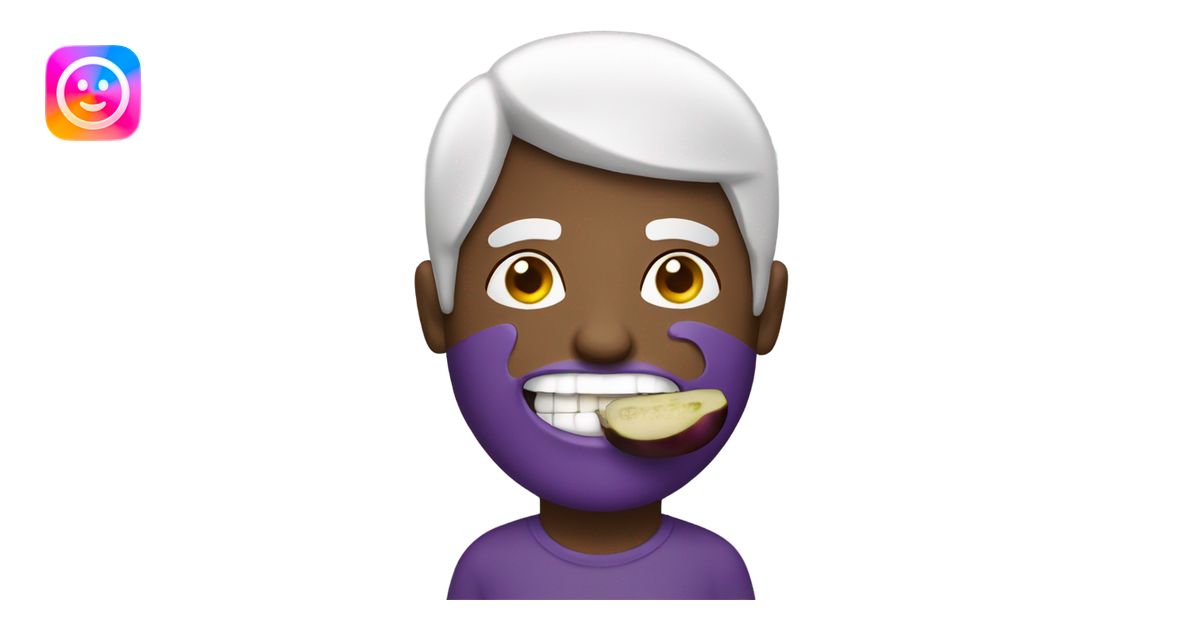 Man eating eggplant emoji | AI Emoji Generator