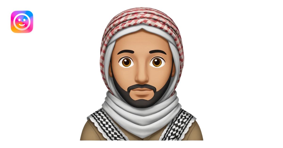 Un arabe con solo cabeza emoji | AI Emoji Generator
