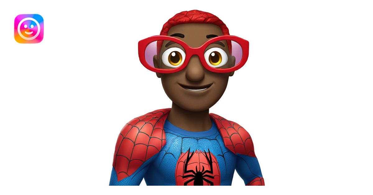 Spider-Man with peppa pig glasses emoji | AI Emoji Generator