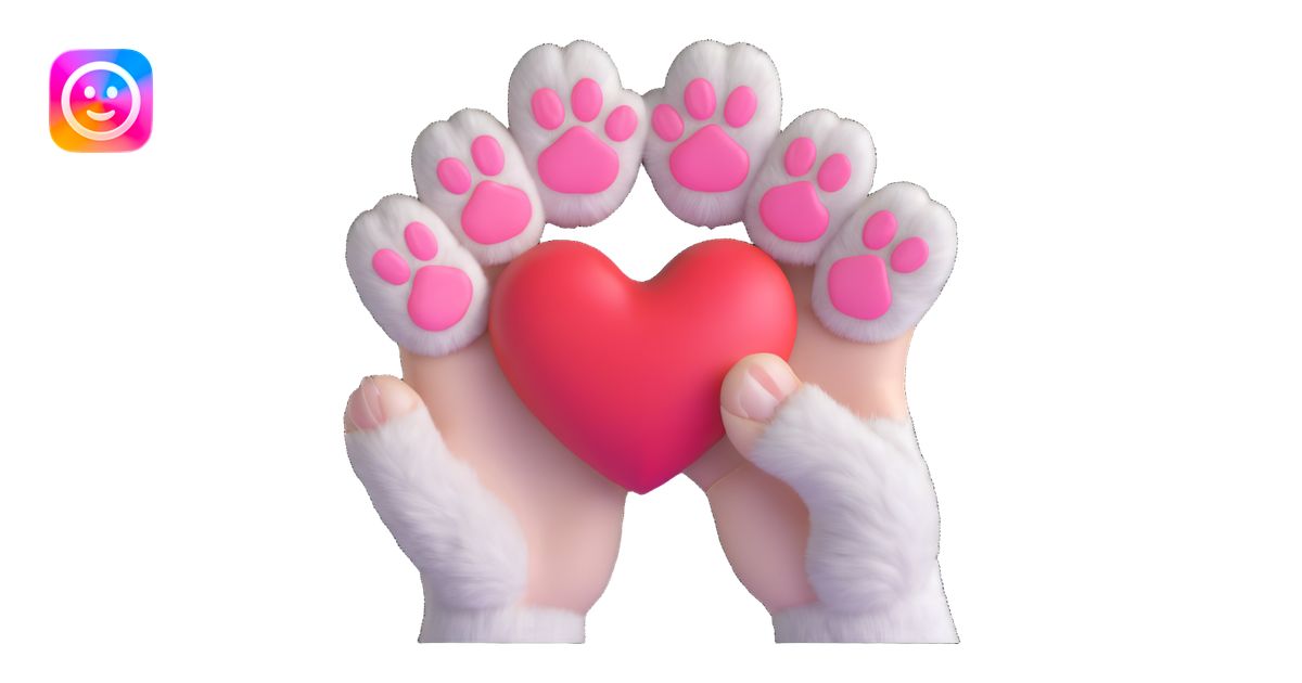 cat paw making Korean finger heart gesture, two paw fingers forming ...