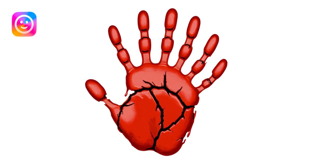 Bloody Paint – Smear of red paint shaped like handprint. emoji | AI ...