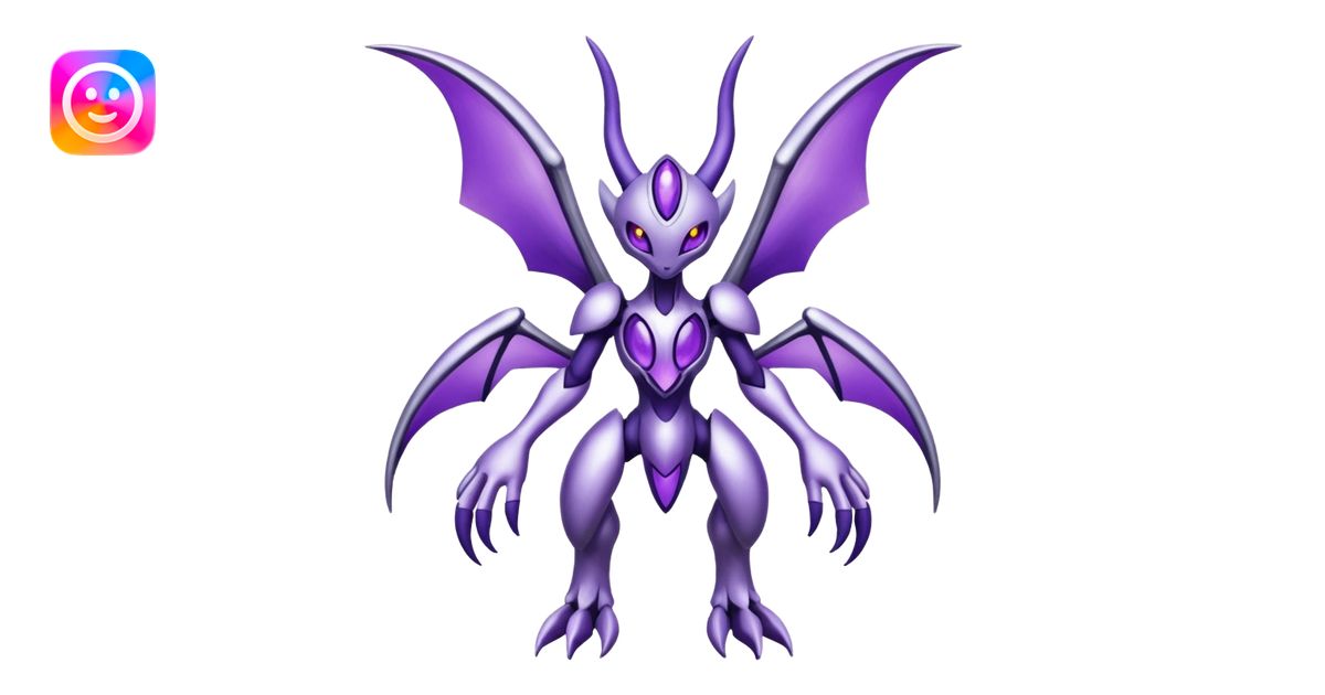 Genesect-Lunala-Fakémon-hybrid-creature (full body) emoji | AI Emoji ...