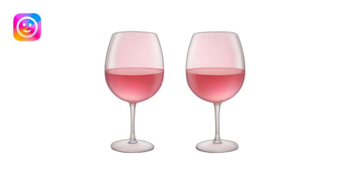 Two glasses of rose wine are clinking emoji | AI Emoji Generator