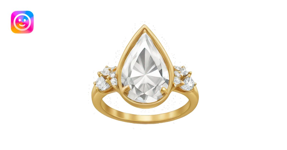 Pear shaped engagement ring emoji | AI Emoji Generator