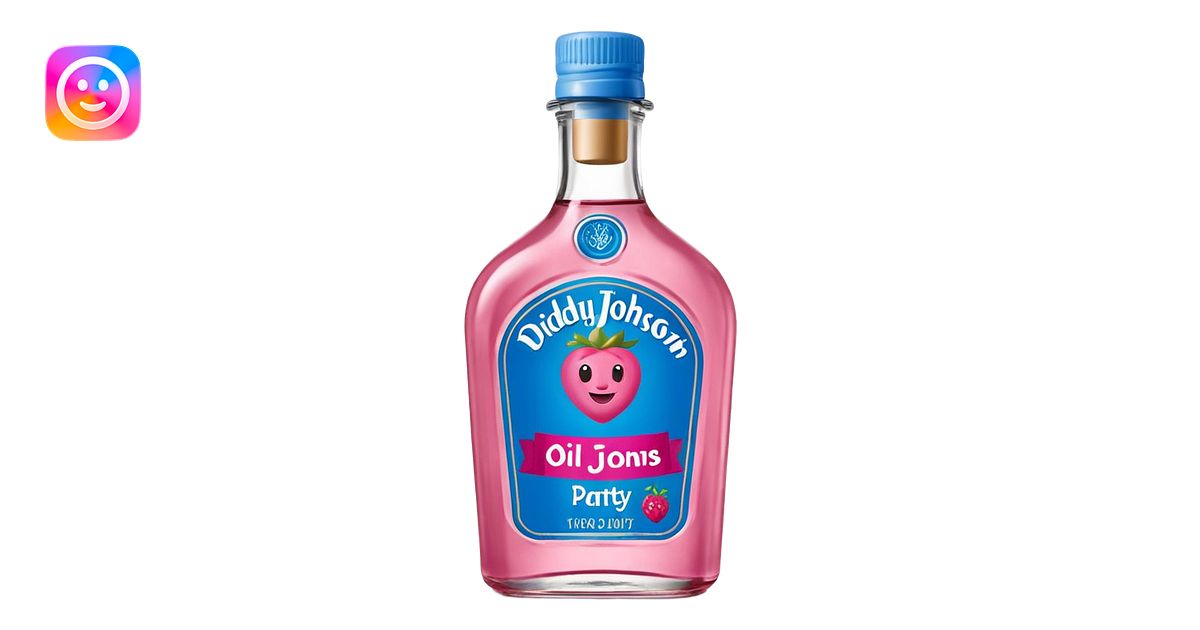 bottle of oil blue top pink outside with logo that says Diddy Party oil ...