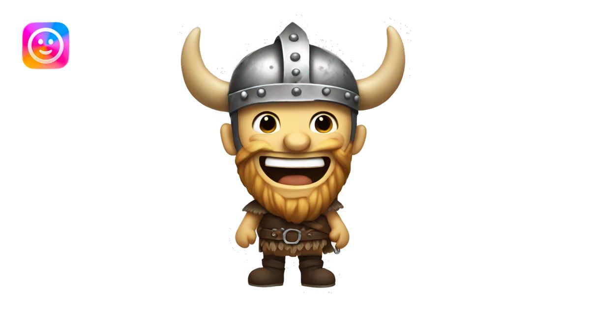 Laughing Skelton viking emoji | AI Emoji Generator