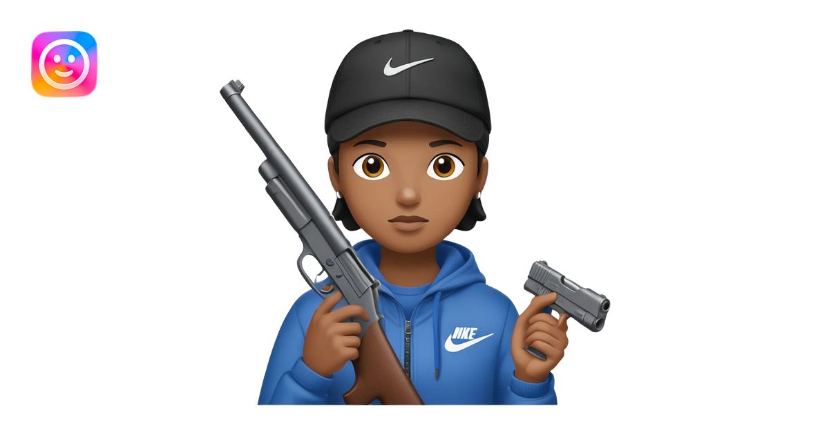 Una persona con una pistola en la mano y con una gorra nike emoji | AI ...