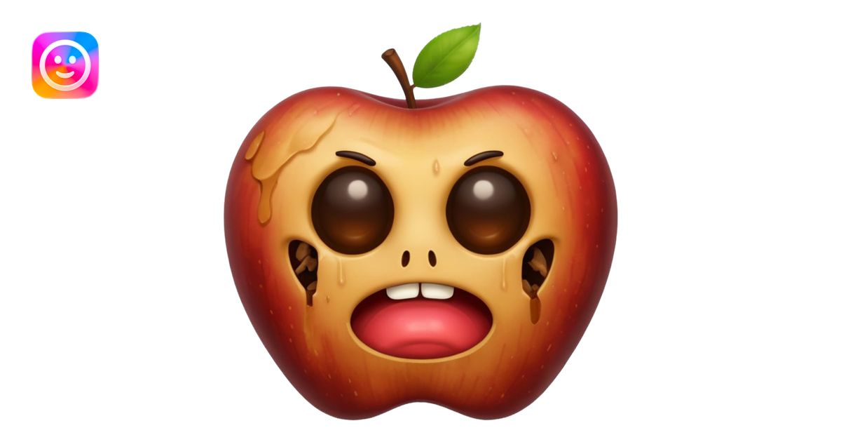 a disgusting, rotten apple with no face emoji | AI Emoji Generator