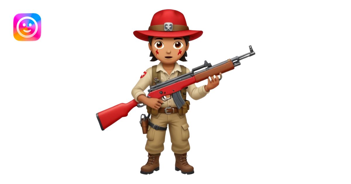 Yodeling mountain climber in Switzerland with a machine gun pointing to ...