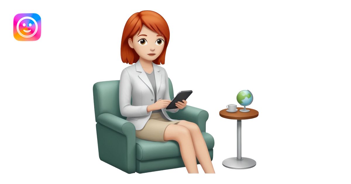 “Red-haired therapist in a calm, modern therapy room, attentively ...