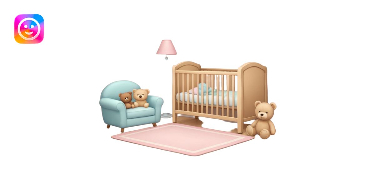 baby room, Cozy baby room with crib and teddy bear emoji | AI Emoji ...