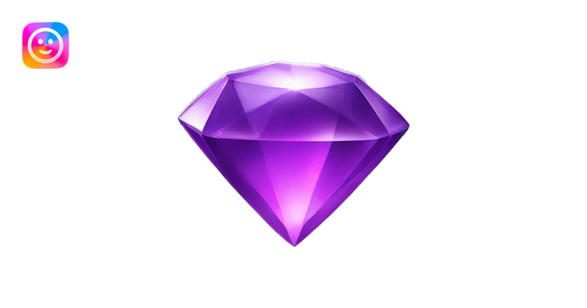 Generate me an emoji of a very valuable purple gem with glow emoji | AI ...