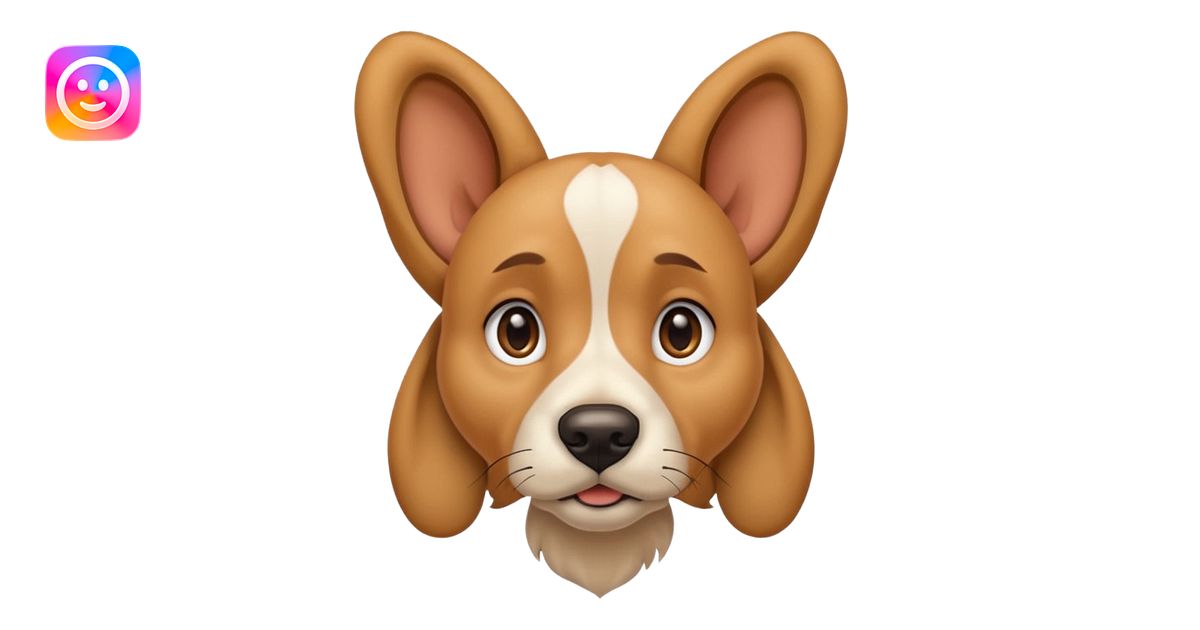 dog with big ear piercing on tip of the ear emoji | AI Emoji Generator