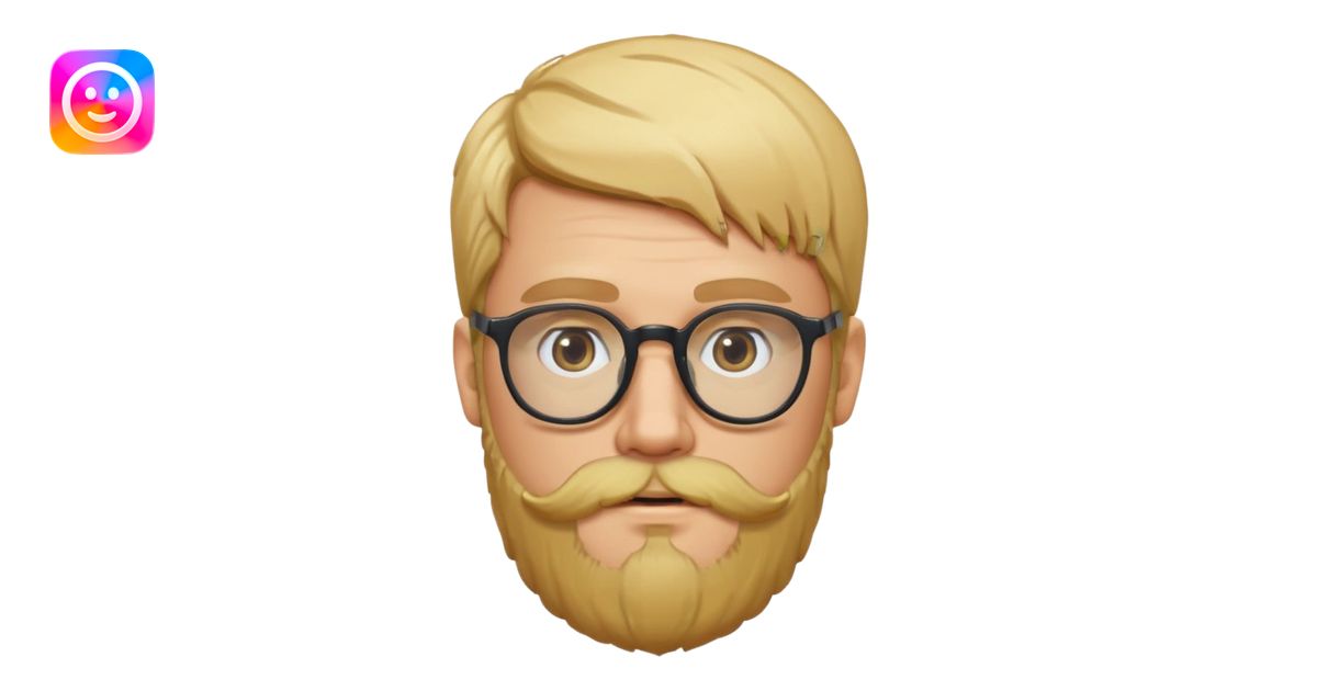 blond man with beard and spectacles emoji | AI Emoji Generator