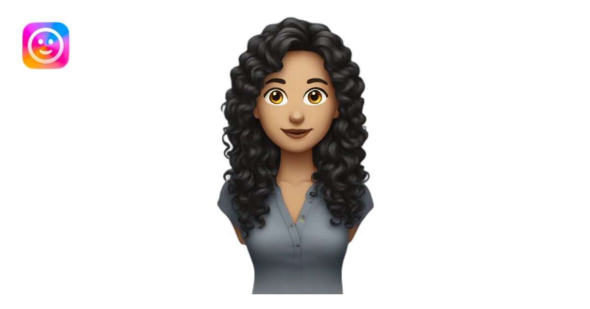 alyson our boss long curly dark hair emoji | AI Emoji Generator