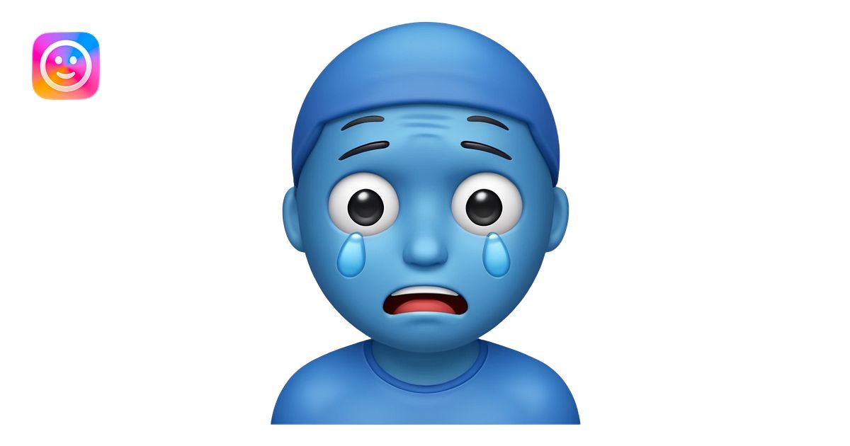 blue ball guy crying emoji | AI Emoji Generator