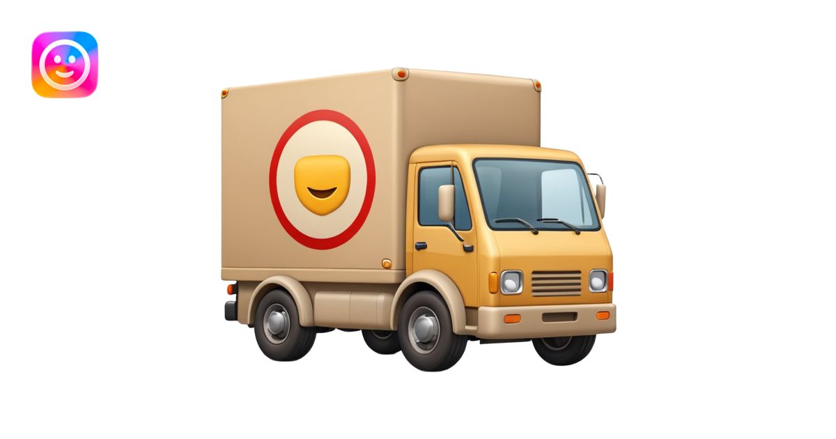 emoji of beige delivery truck, in perspective view emoji | AI Emoji ...