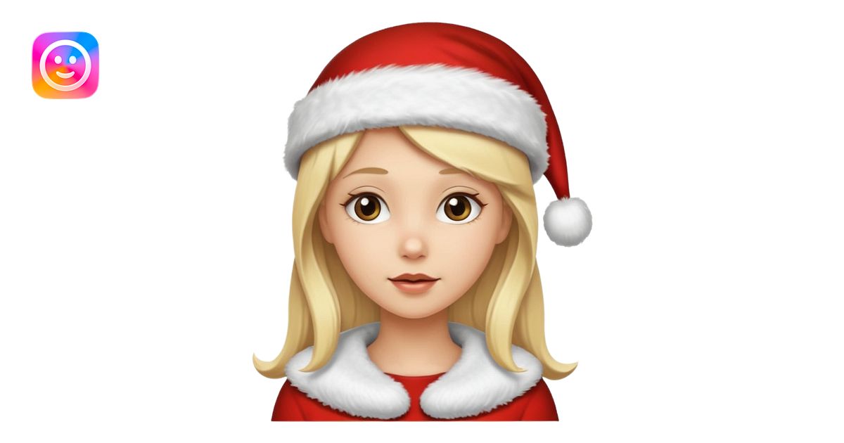 Blondie girl santa clauss emoji | AI Emoji Generator