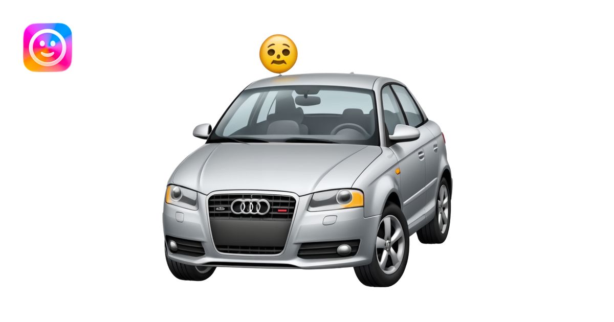 emoji of a car audi a3 being towed emoji | AI Emoji Generator