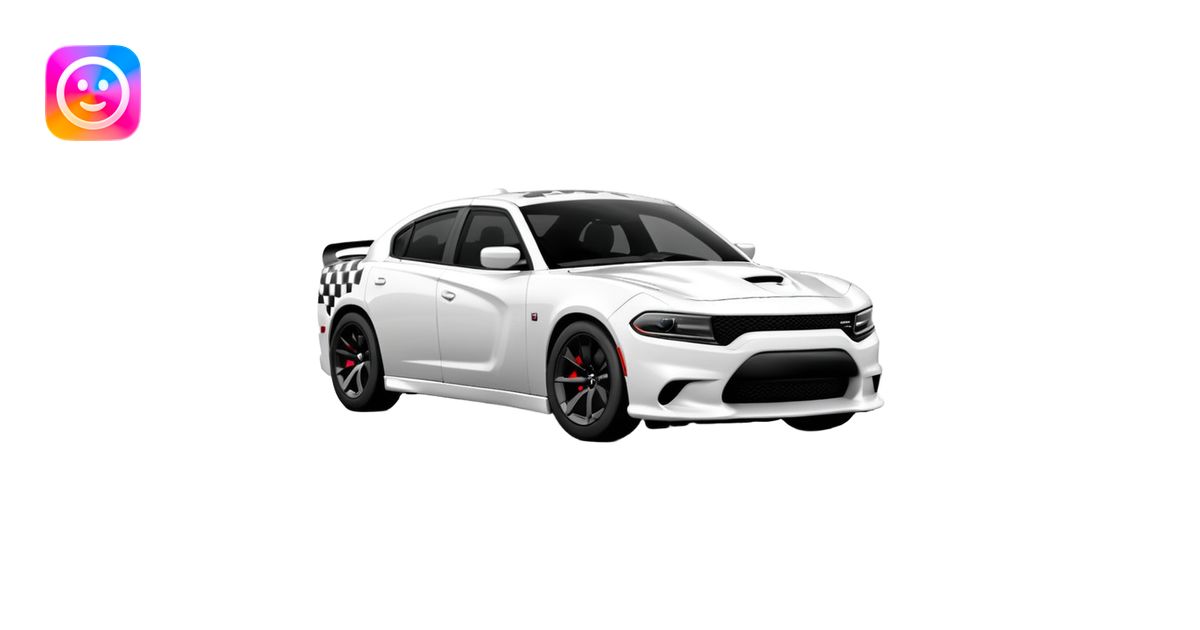 CHARGER DOSH HellCat SRT white and Pattern on the side of the logo ...