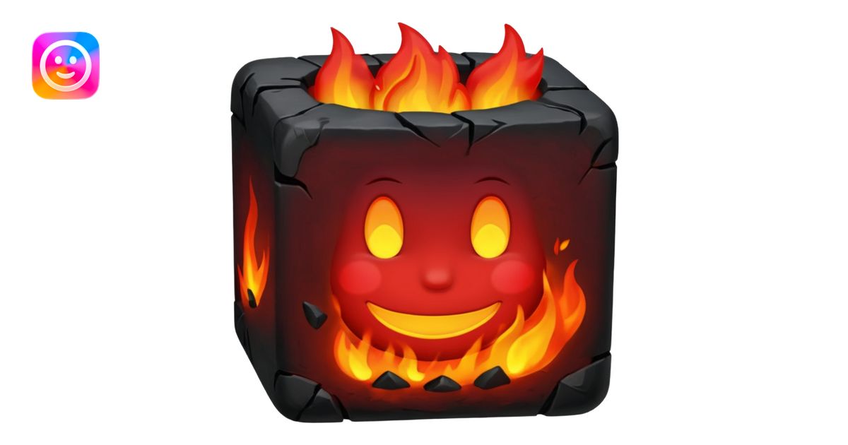burning coal square emoji | AI Emoji Generator