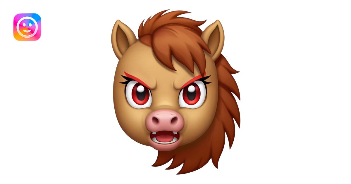Angry Pony with the Anger Symbol emoji over it emoji | AI Emoji Generator