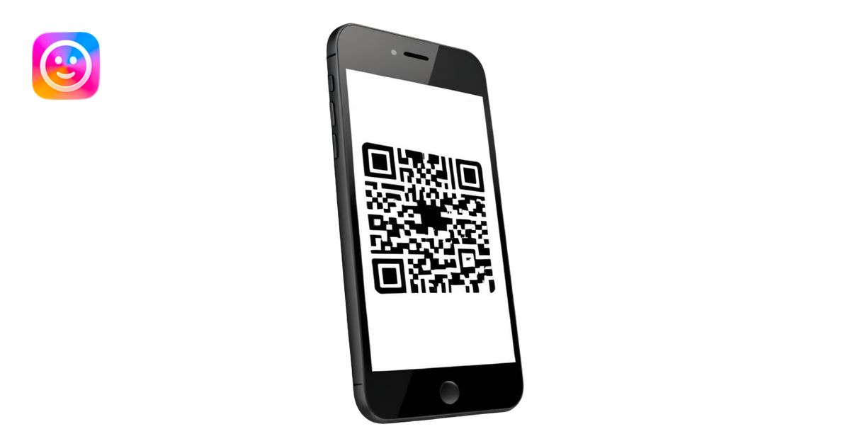 smartphone with QR code displayed on screen emoji | AI Emoji Generator