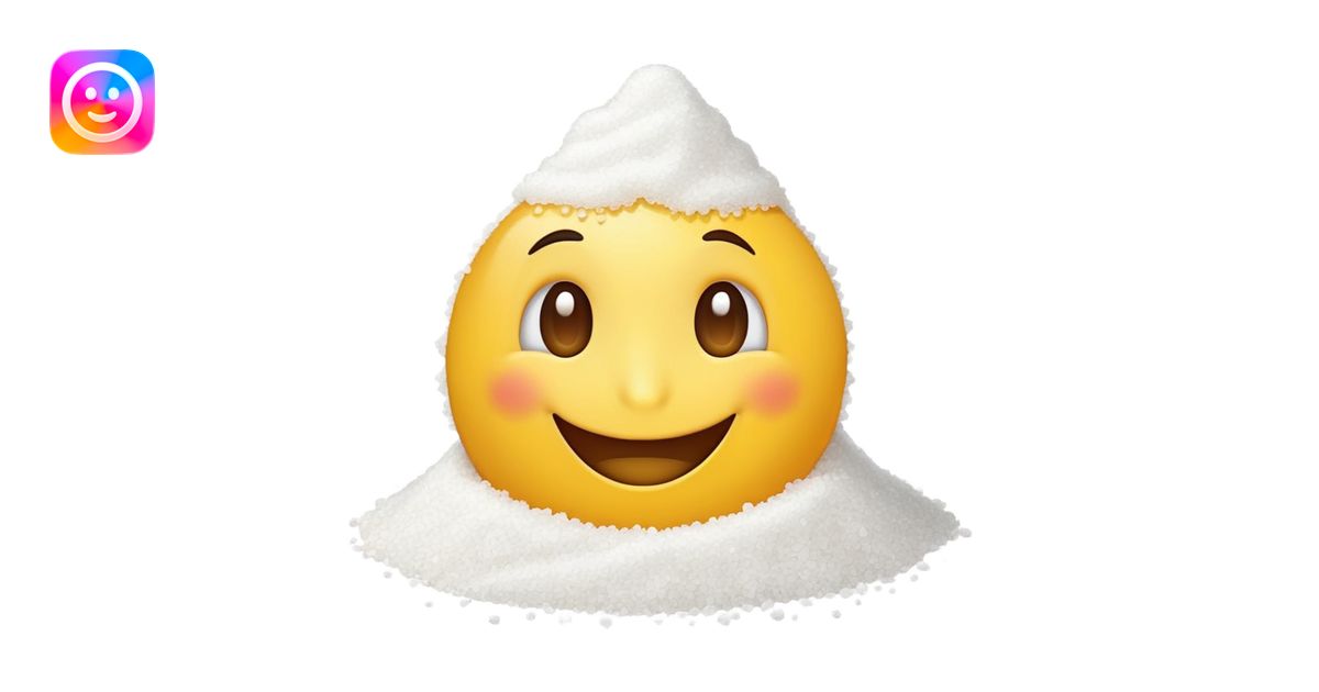 Smile emoji with big nose and with a pile of salt emoji | AI Emoji ...