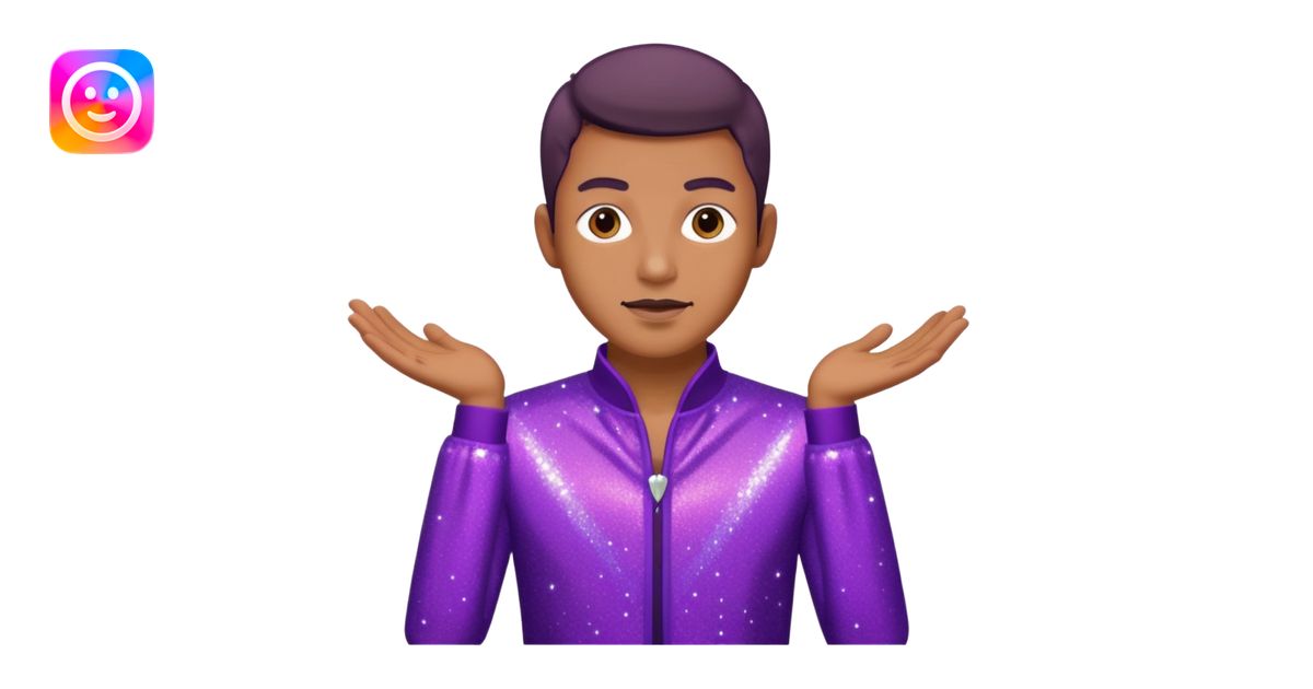 man supervisor wearing glitter purple glittery clothes emoji | AI Emoji ...