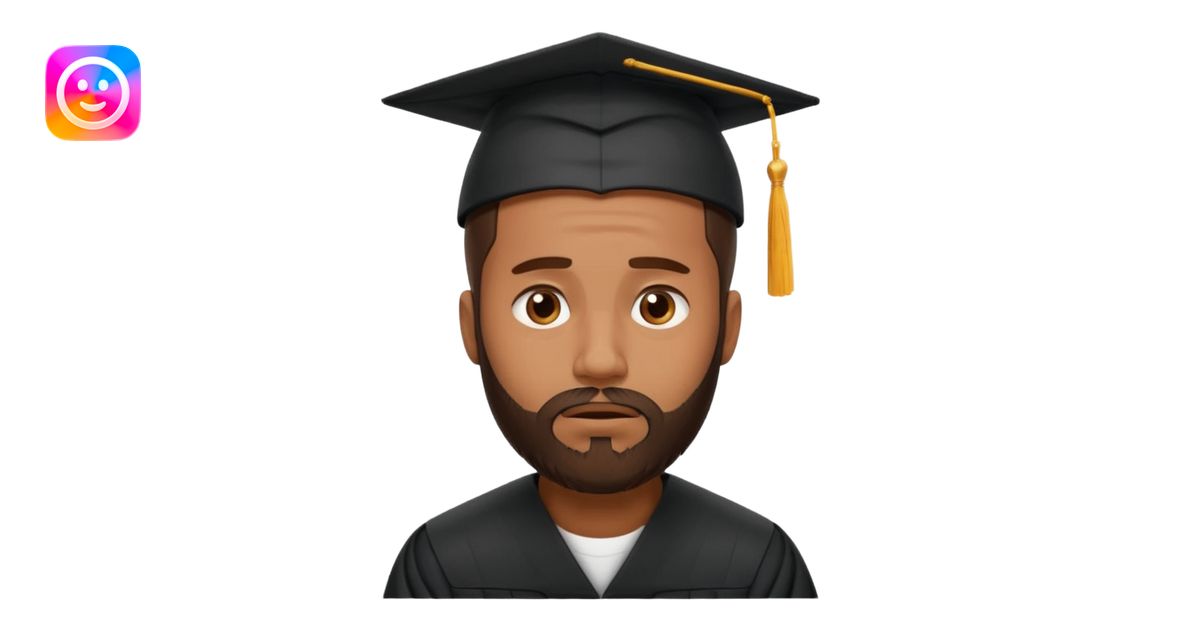 bearded brown man face palm exhausting graduation emoji | AI Emoji ...