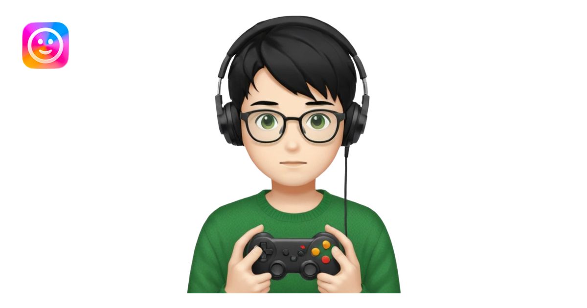 gamer, Gorgeous green sweater black hair anime style shojo guy glasses ...