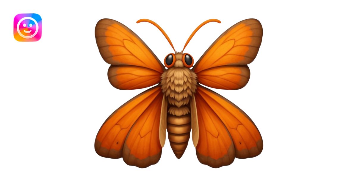 a moth head with orange antennas, slightly brown head emoji | AI Emoji ...