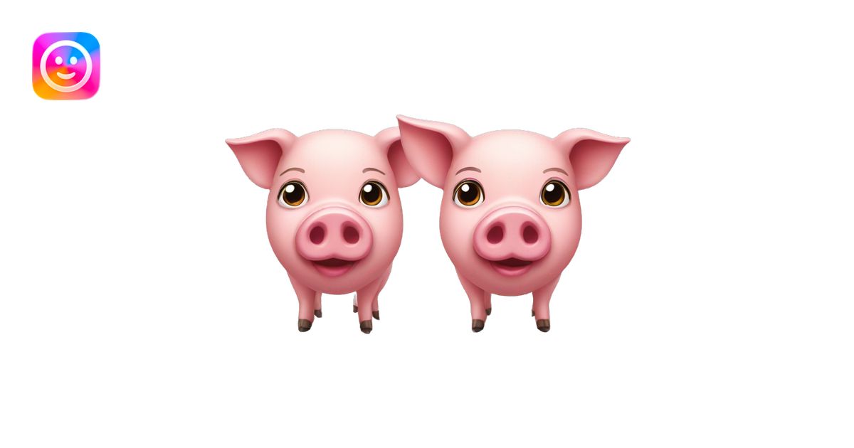 A pair of pigs emoji | AI Emoji Generator