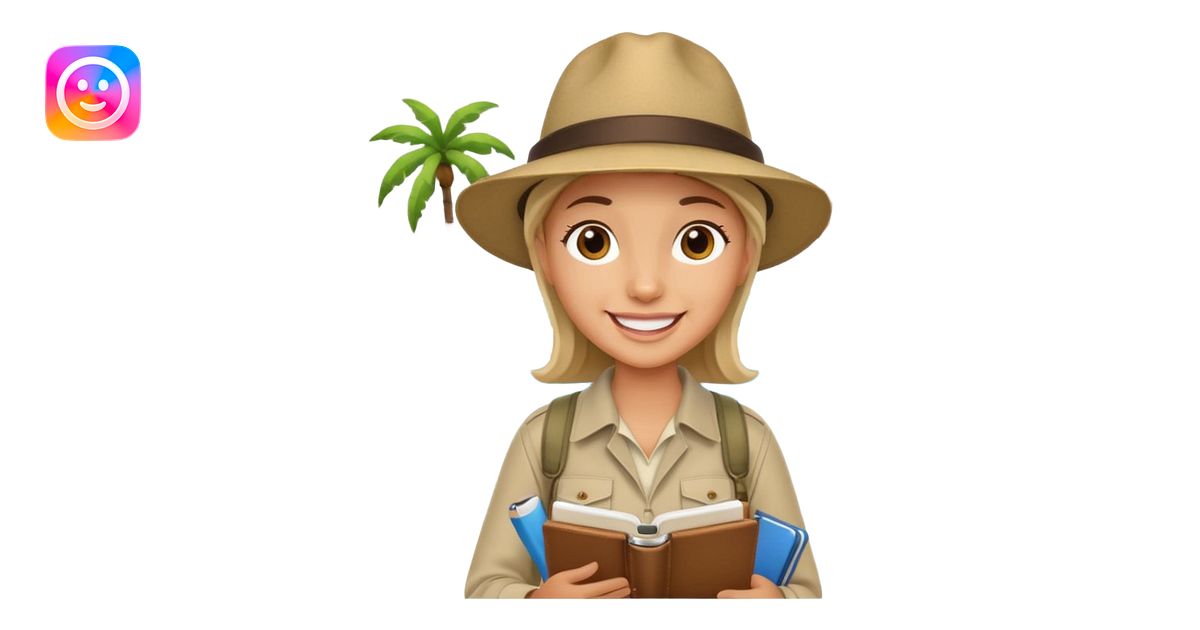 island tour guide with a notebook emoji | AI Emoji Generator