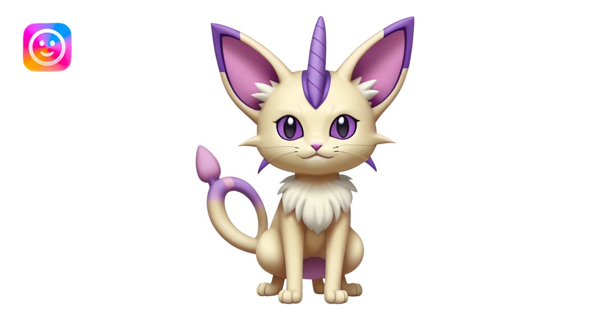 Meowth-Espeon-Skitty-Pokémon-Fakémon-hybrid-creature (full body) emoji ...