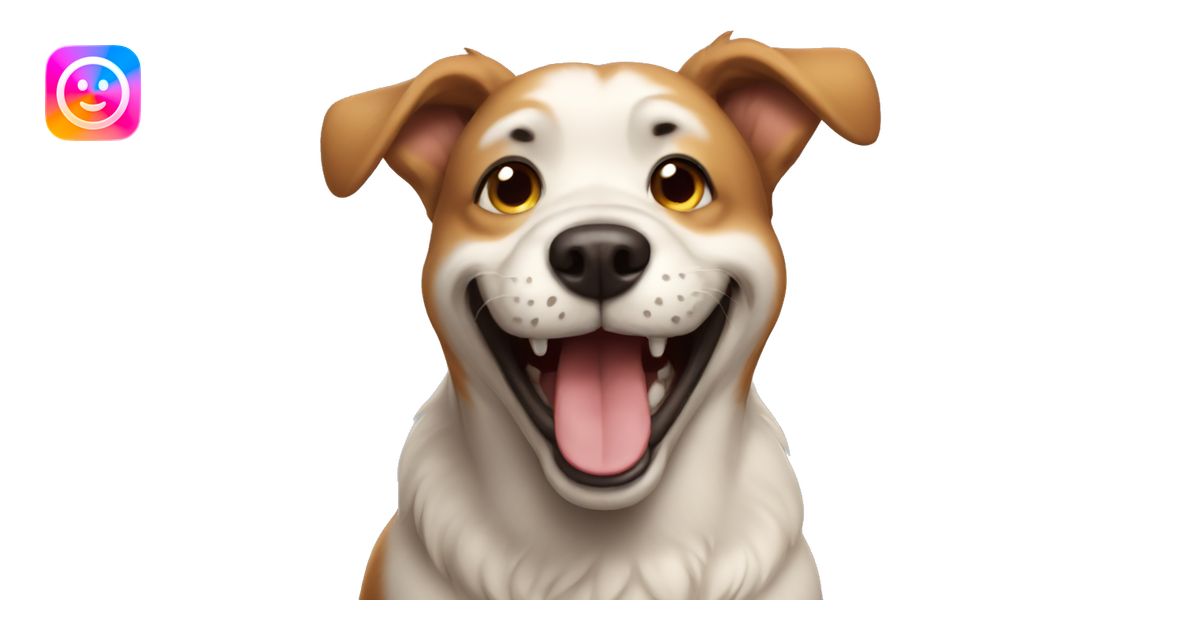 Dog laughing hard emoji | AI Emoji Generator