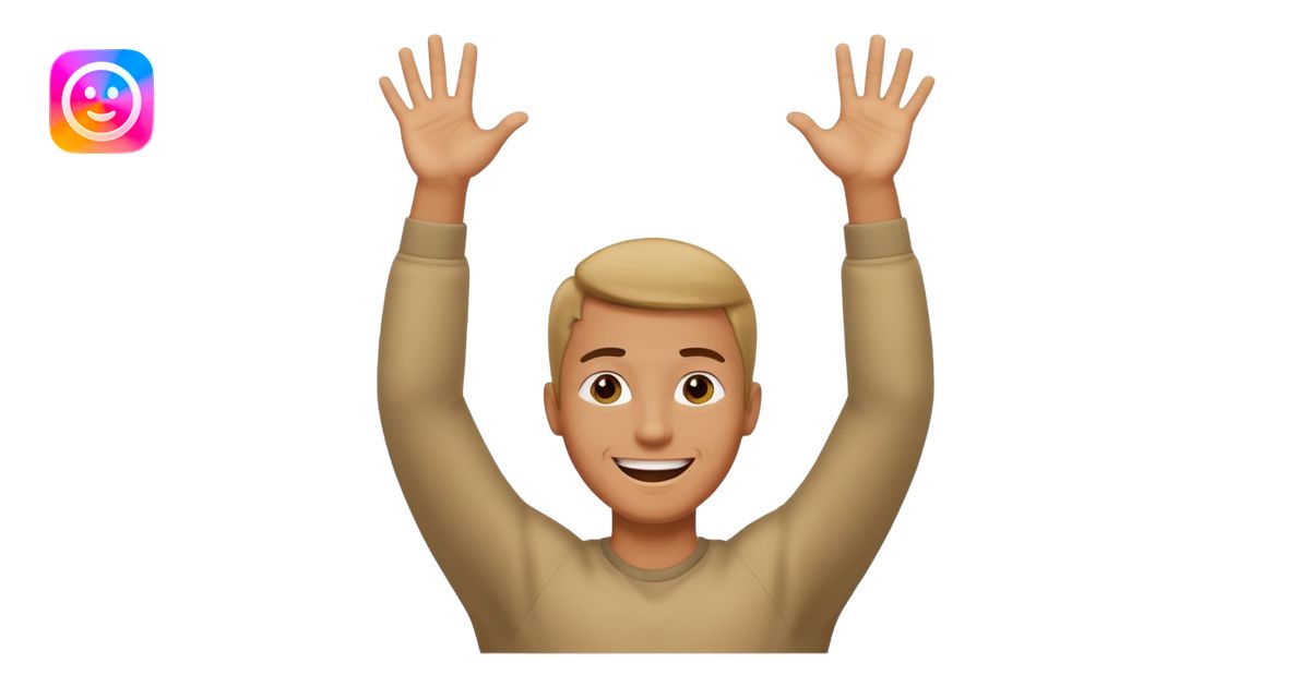 man raising his arms because of freedom emoji | AI Emoji Generator