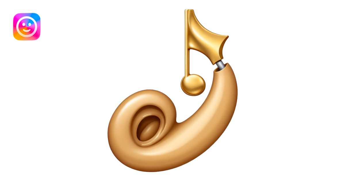 A big ear to the right, with a musical note flowing into it from the ...