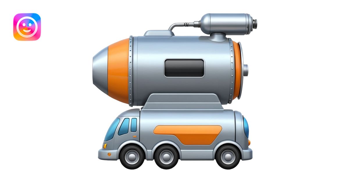 Flintstones futuristic jet engine-powered tall robot moving van emoji ...