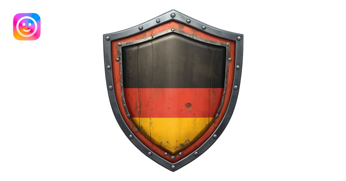 shield with the German flag emoji | AI Emoji Generator