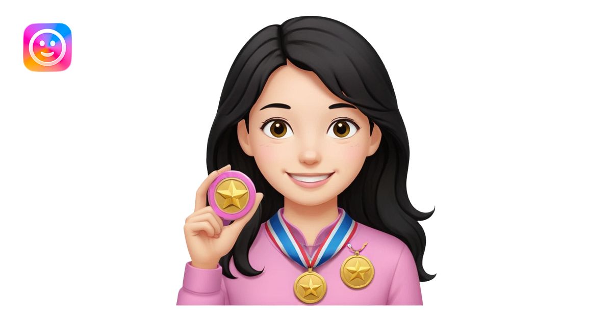 black haired girl wearing pastel pink with medals remove any hats, make ...