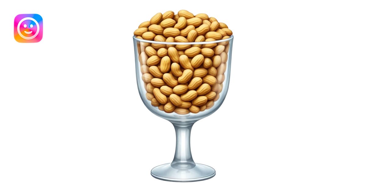 a crystal goblet filled with peanuts emoji | AI Emoji Generator