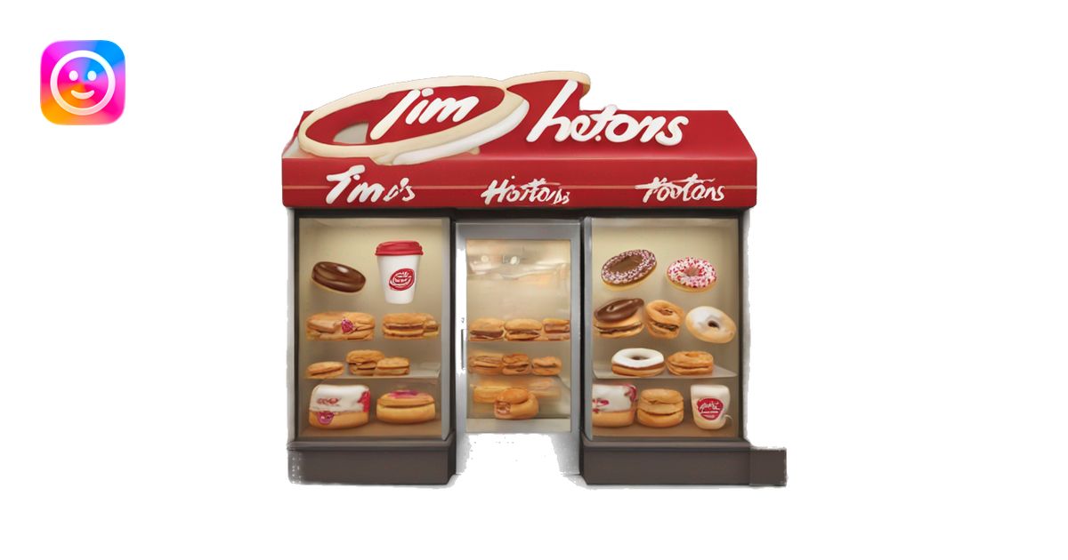 “Tim Hortons store with a red and white color scheme, featuring the ...