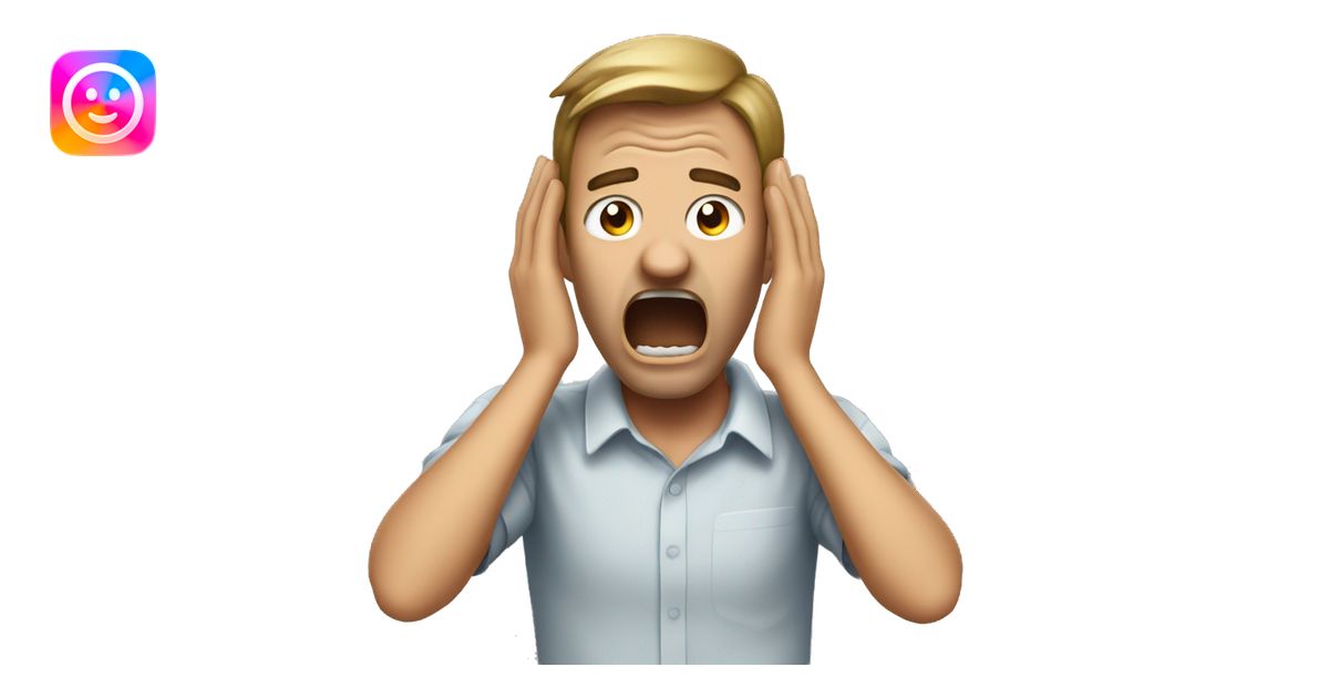 man covering ears screaming emoji | AI Emoji Generator