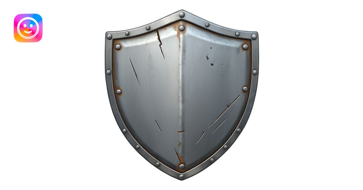 Shield with scratch marks emoji | AI Emoji Generator