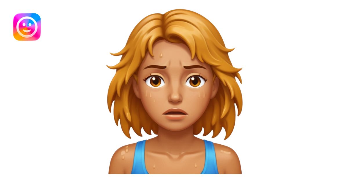 sweaty woman exhausted emoji | AI Emoji Generator