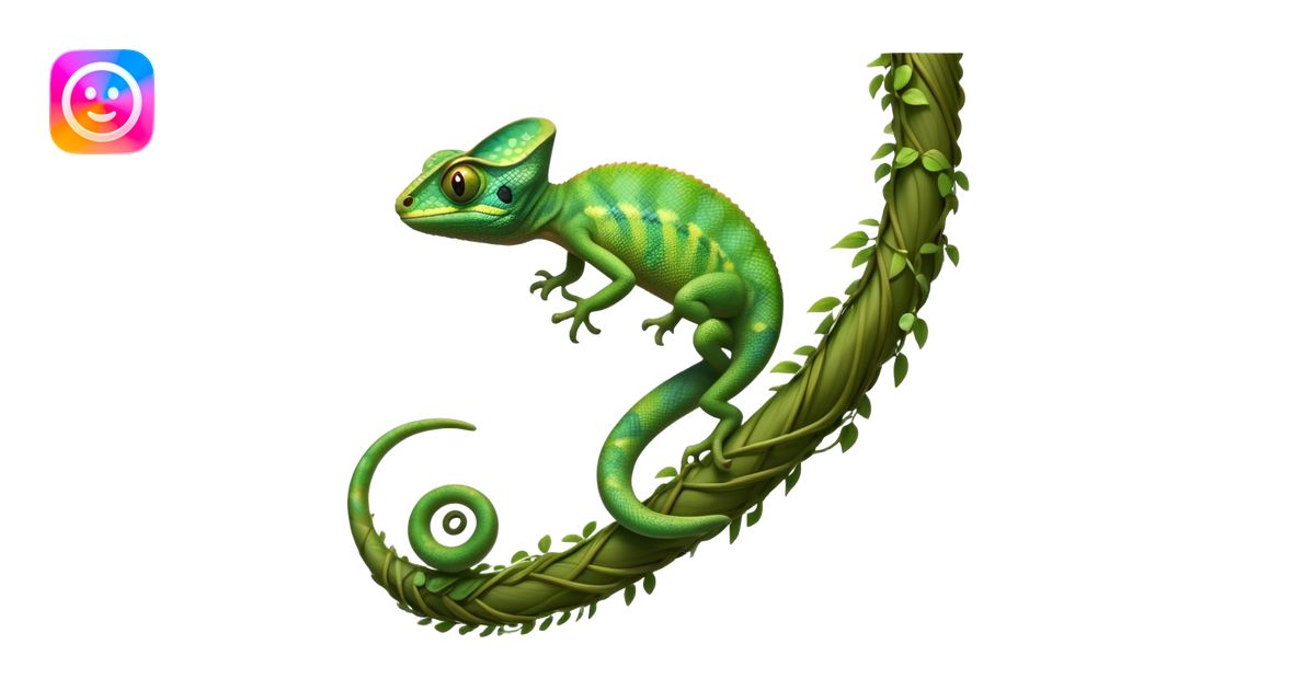 cinematic-chameleon-realistic-full-body-climbing-emoji,-slender-body ...
