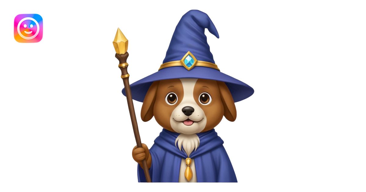 Dog wizard emoji | AI Emoji Generator