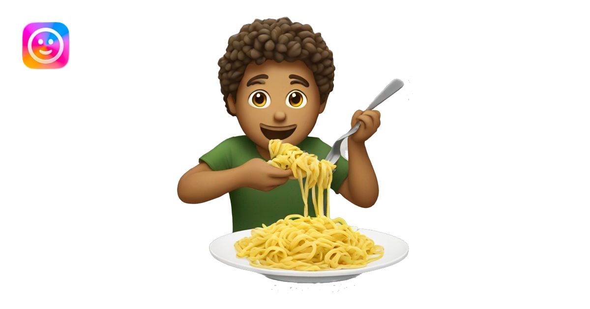 Jul eating pasta emoji | AI Emoji Generator